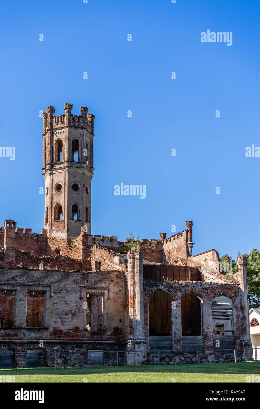 Old Ruins of the Castle with the Tower - Ancient Building Stock Photo ...