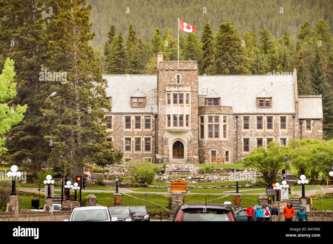 BANFF, AB, CANADA - JUNE 2018: Banff Park Administration Building in ...