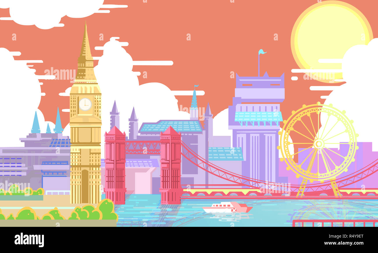 Cartoon tower bridge london hi-res stock photography and images - Alamy