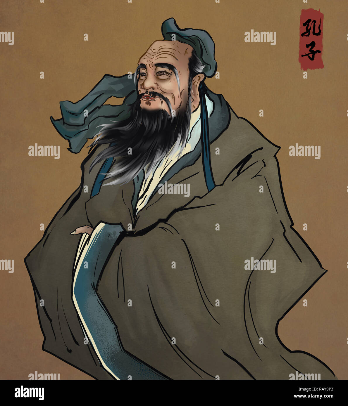 Cartoon image and confucius hi-res stock photography and images - Alamy