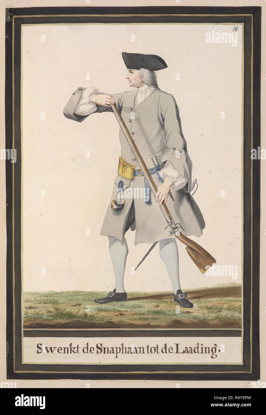 Soldier with musket. Drawings of Dutch Military Costurmes and Musket ...