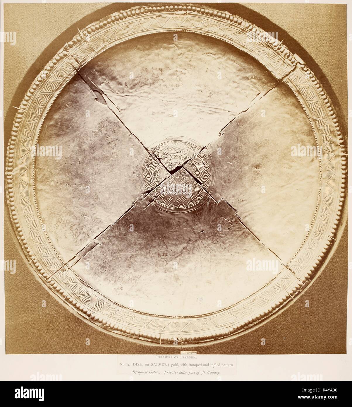 Photograph of circular engraved plate. An archaeological treasure. From ...
