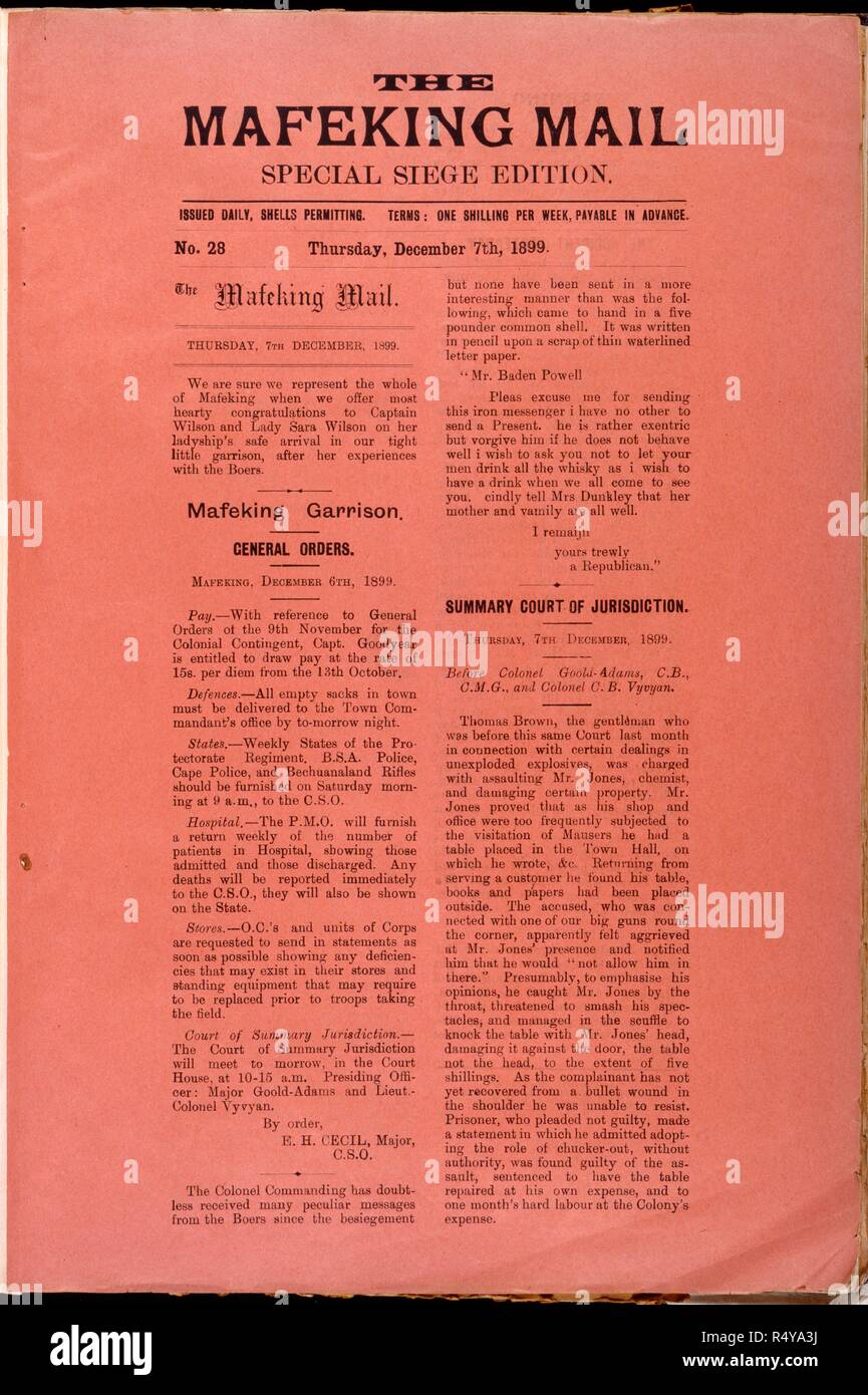 Siege of mafeking hi-res stock photography and images - Alamy