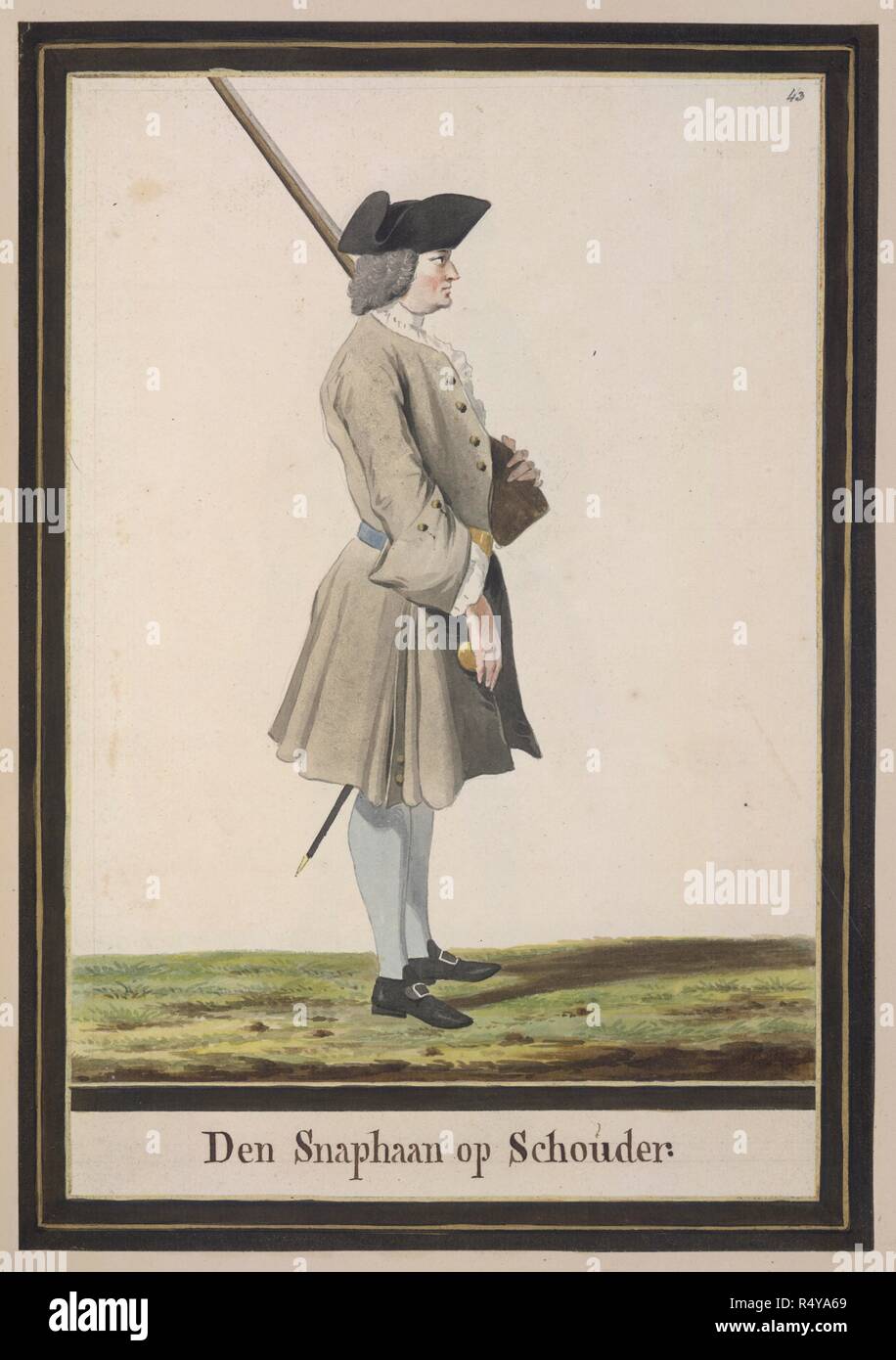 Soldier with musket. Drawings of Dutch Military Costurmes and Musket ...