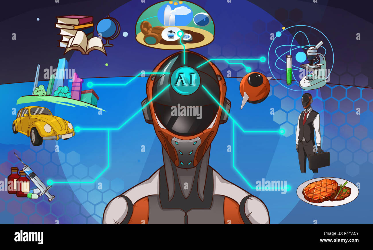 Robot illustrations hi-res stock photography and images - Alamy