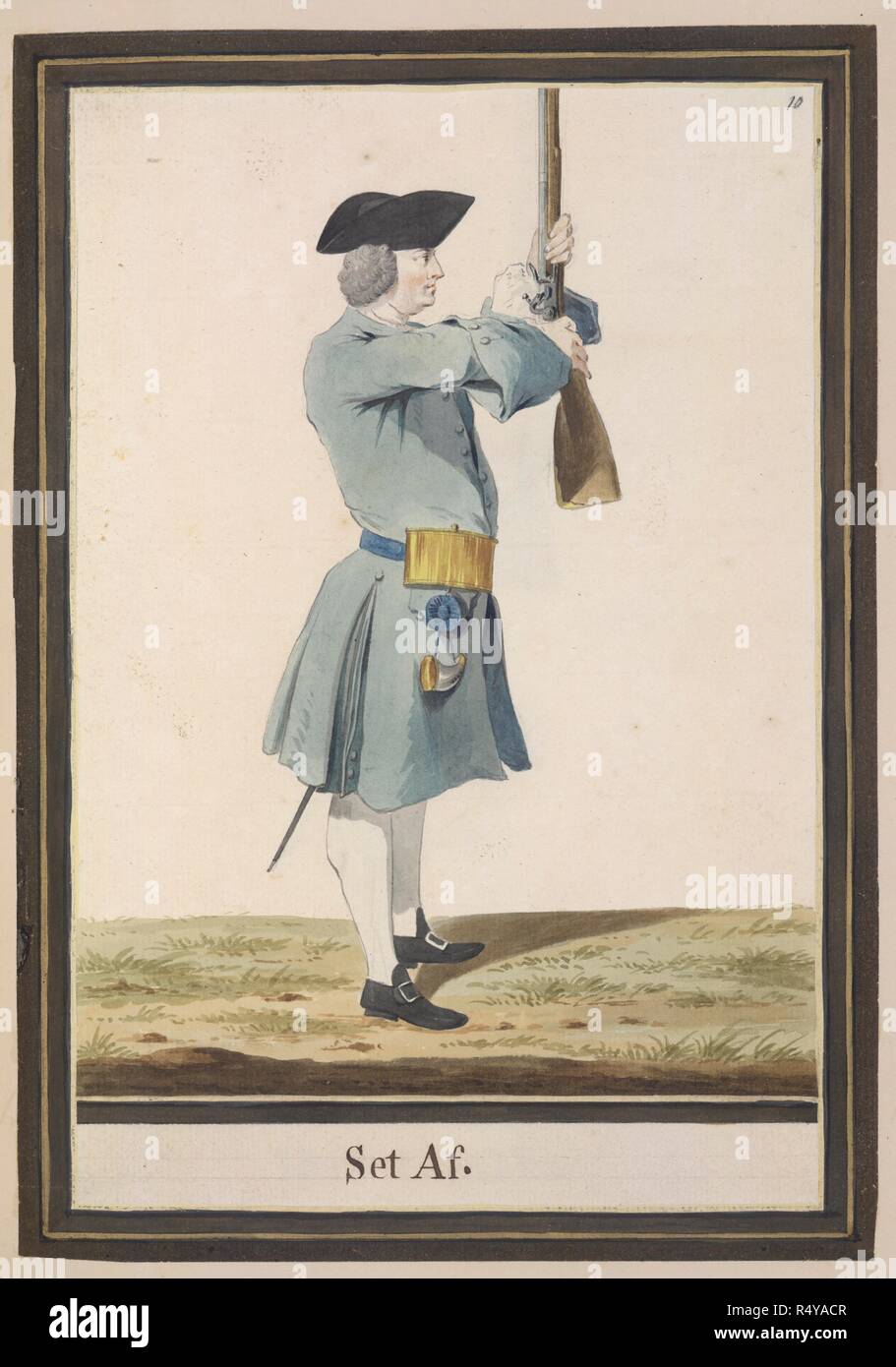 Soldier with musket. Drawings of Dutch Military Costurmes and Musket ...