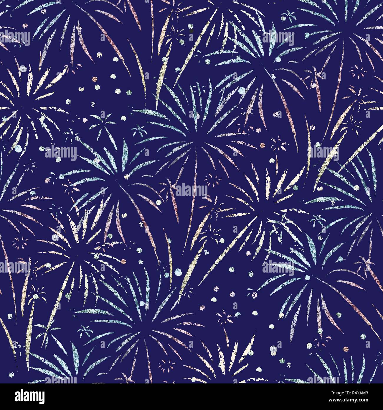 Firework seamless vector background. Glitter foil pattern isolated ...