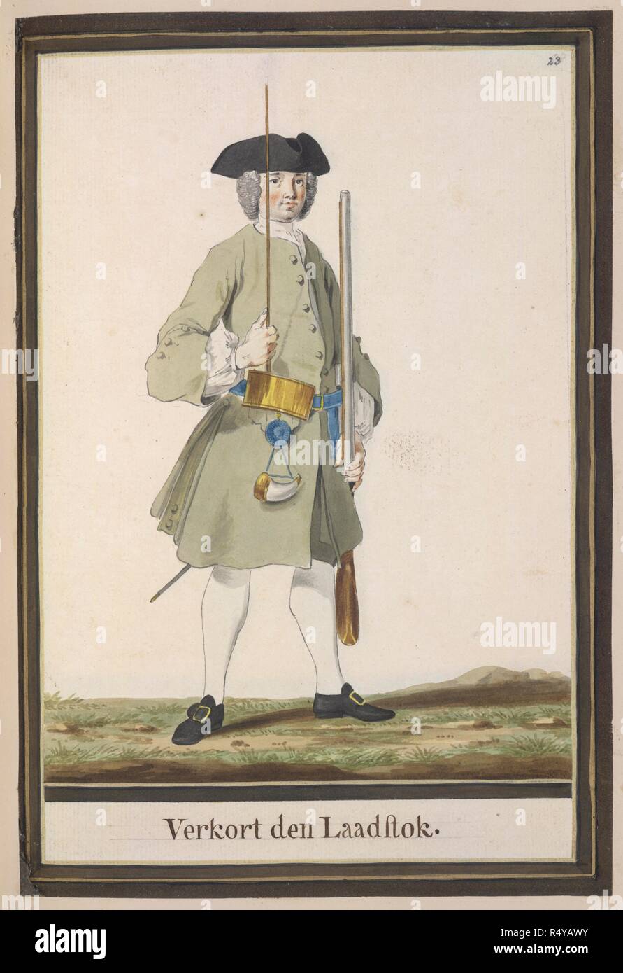 Soldier with musket. Drawings of Dutch Military Costurmes and Musket ...