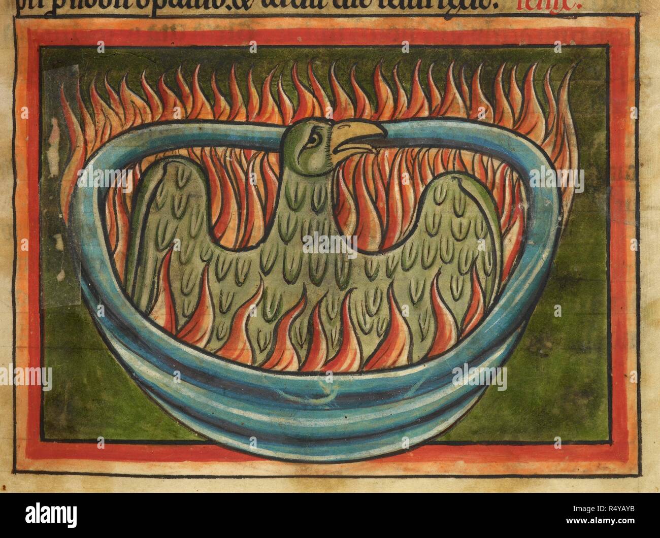 Phoenix on a funeral pyre. Bestiary. England (Salisbury?); 1230-1240 ...