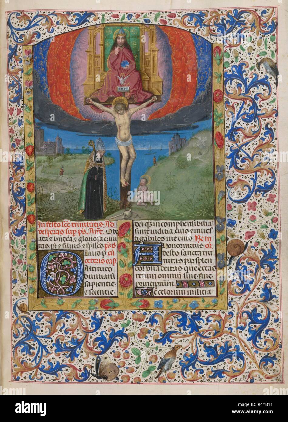 The Trinity and St Augustine with a child comparing the explanation of ...