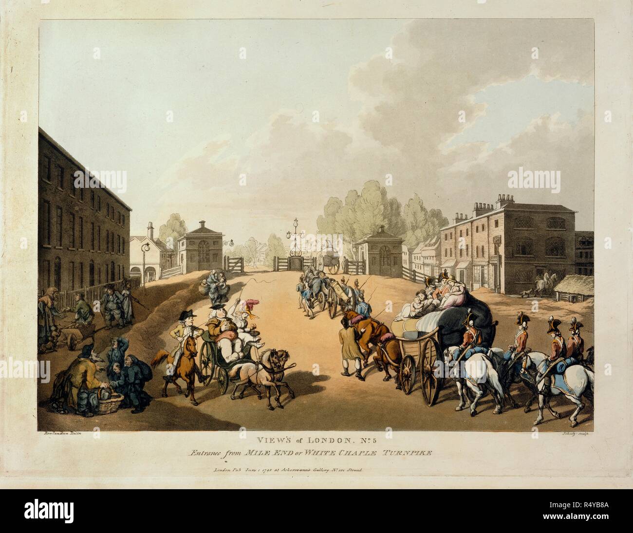 Mile End. Six Views of different Entrances of London... 1797, 1798 ...