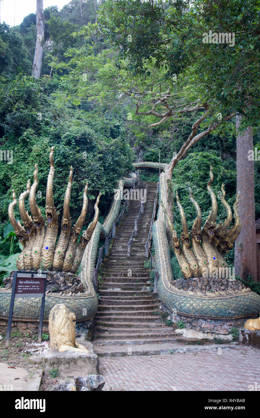 thailand chiang rai mai sai monkey cave temple Stock Photo - Alamy