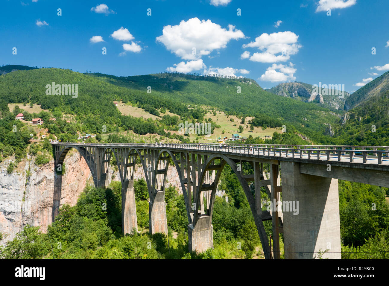 Beautiful arch bridge over Tara river, popular tourist attraction in ...