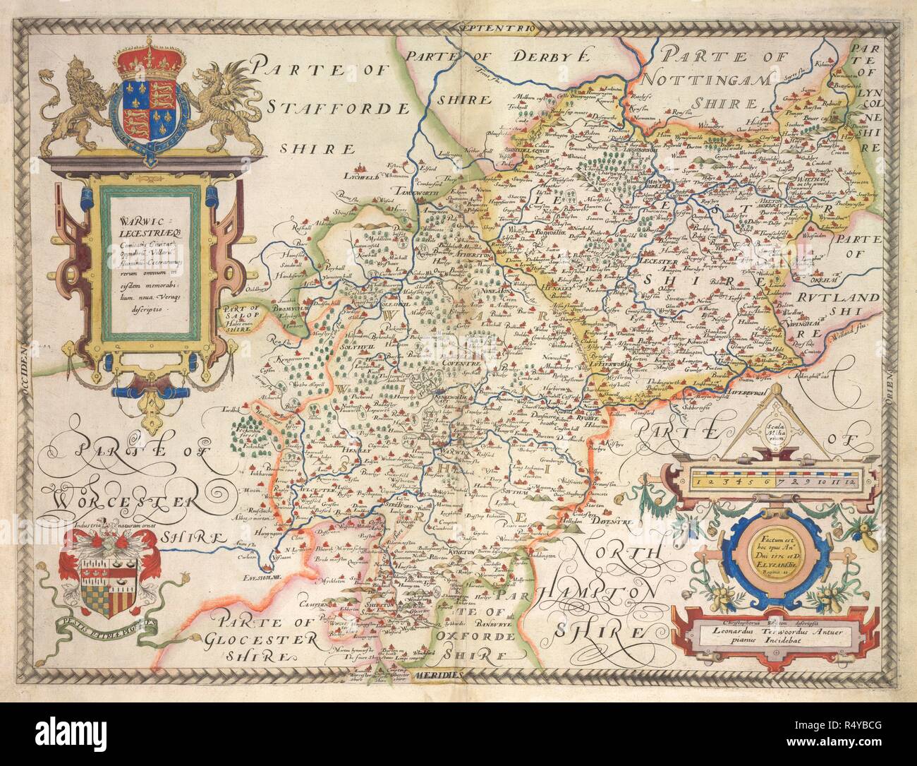 Warwickshire and Leicestershire. C. Saxton's Atlas of England and Wales ...