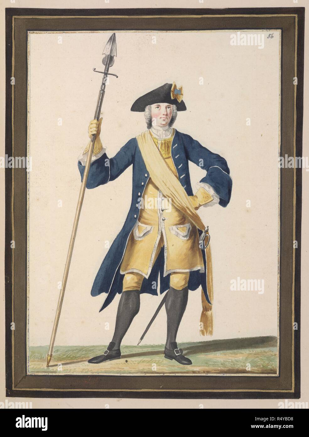 Soldier with pike. Drawings of Dutch Military Costurmes and Musket ...