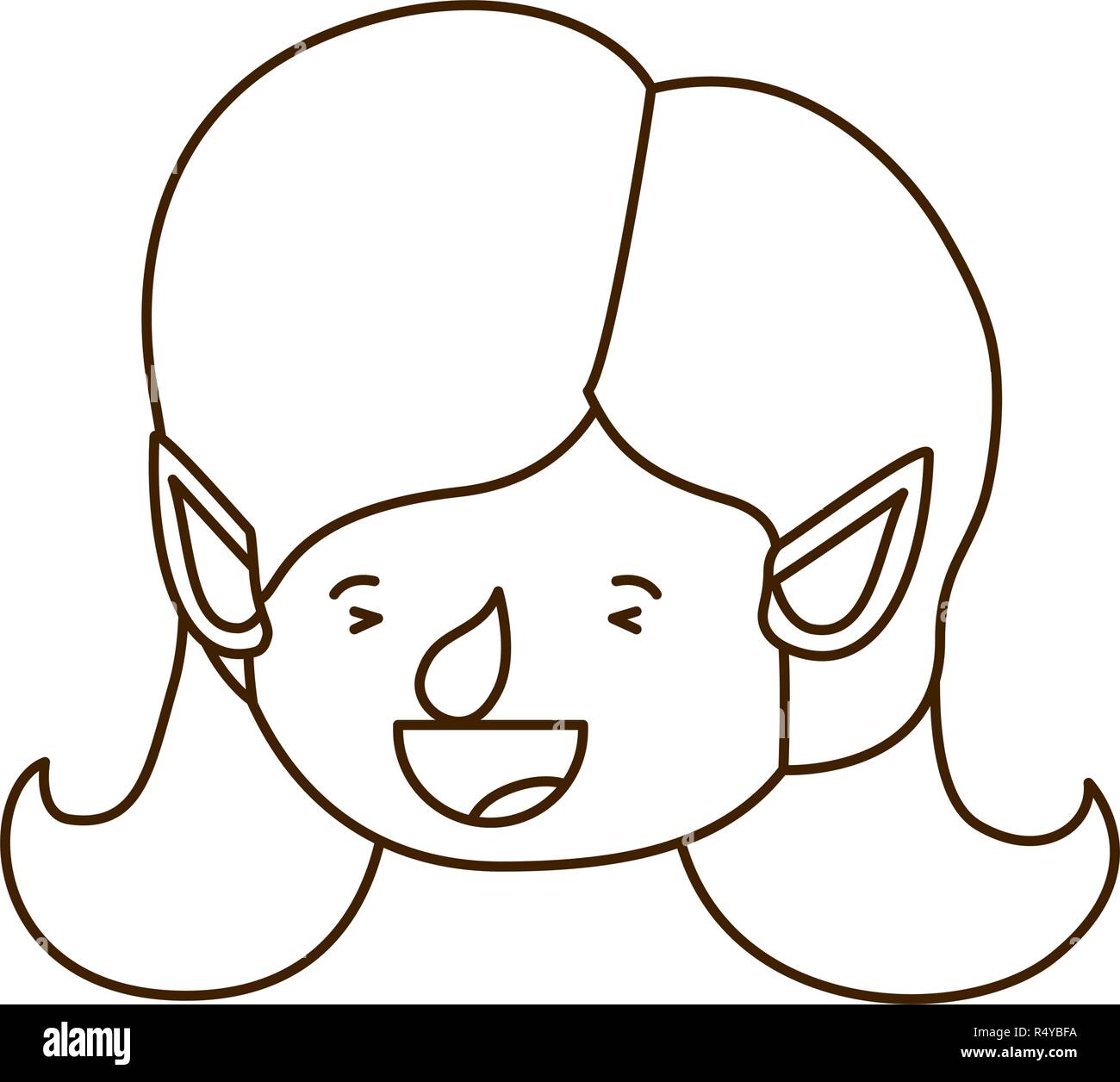 elf woman head avatar character Stock Vector Image & Art - Alamy