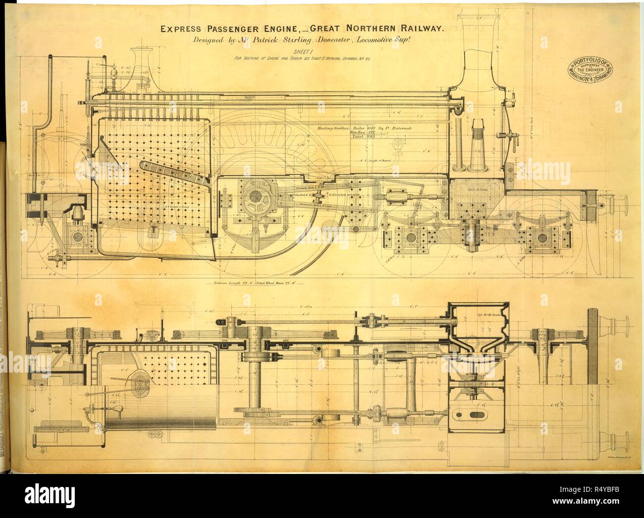 Express passenger engine. The Engineer. 29th September 1871. A drawing ...