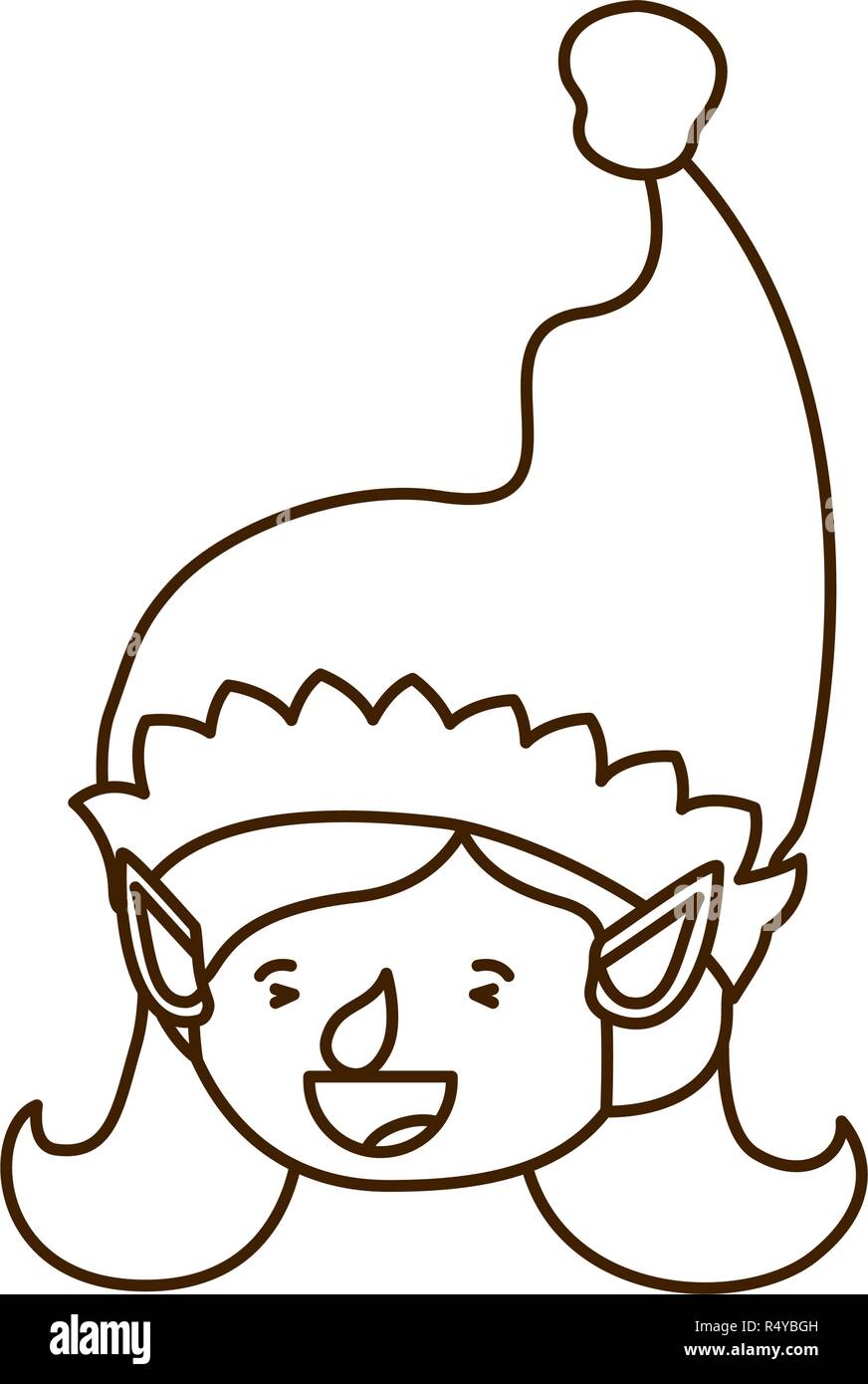 Line woman head party Cut Out Stock Images & Pictures - Alamy