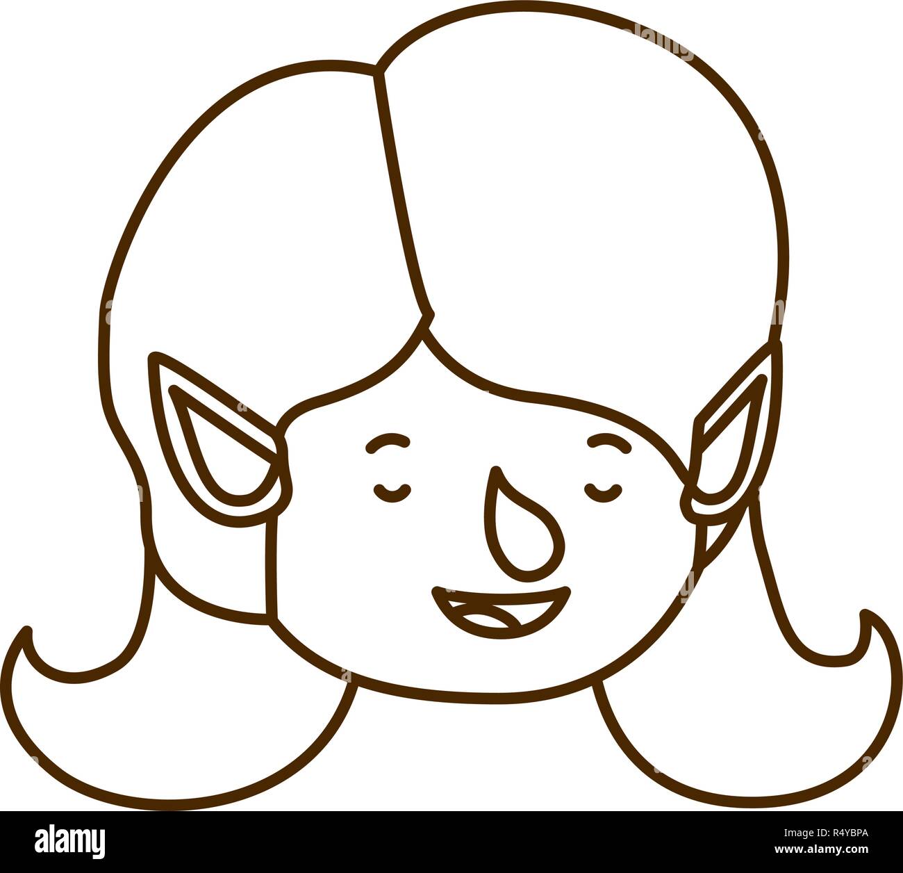 elf woman head avatar character Stock Vector Image & Art - Alamy