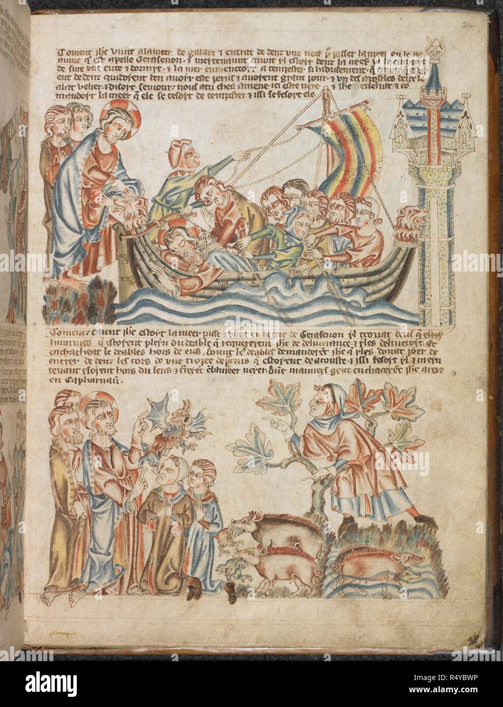 Christ's miracles. Holkham Bible Picture Book. England; circa 1320-1330 ...