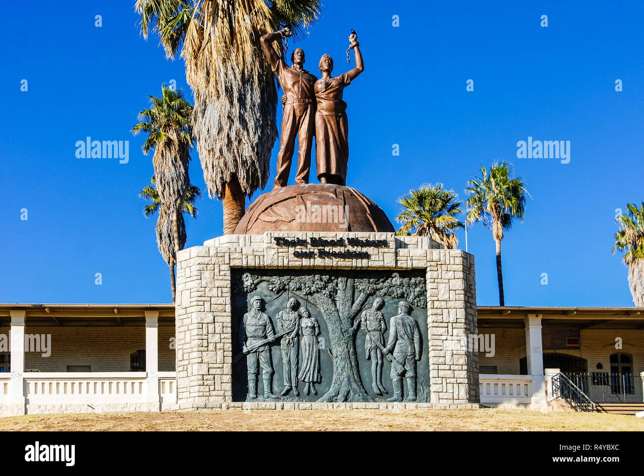 Genocide Memorial Statue in front of the National Museum of Namibia and ...