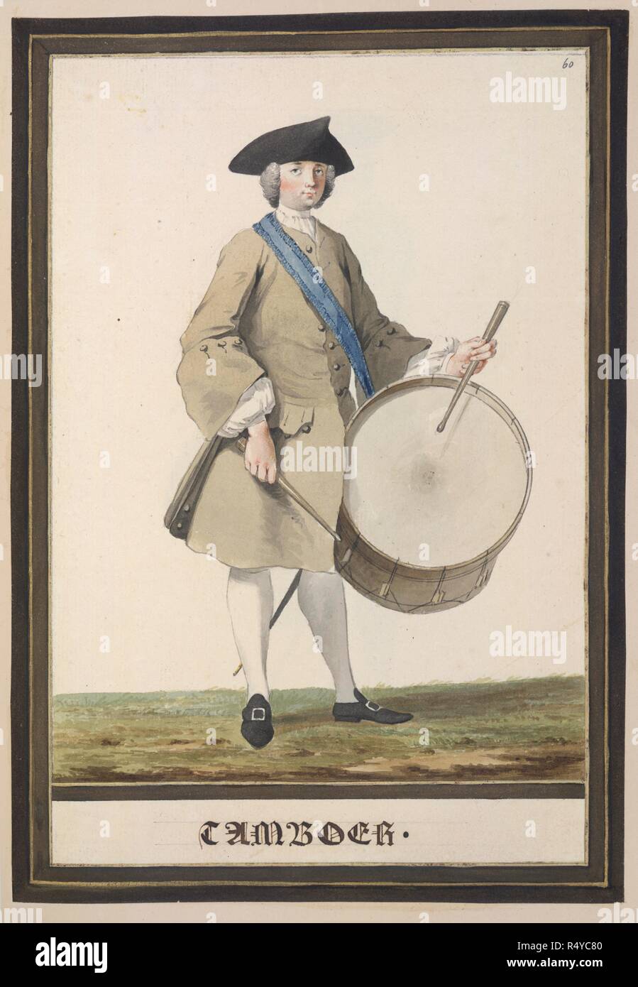 Soldier with drum. Drawings of Dutch Military Costurmes and Musket ...