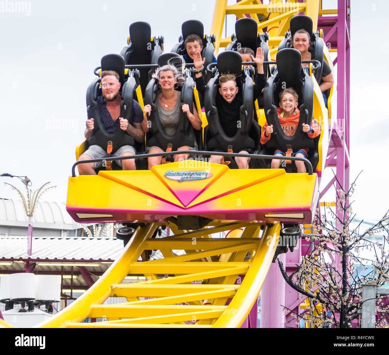 roller coaster family Stock Photo - Alamy