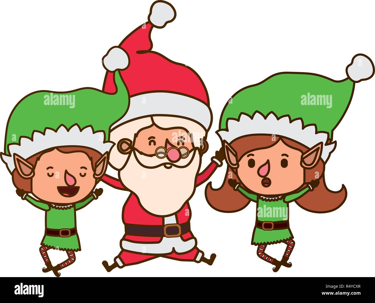 couple elf with santa claus avatar character Stock Vector Image & Art ...