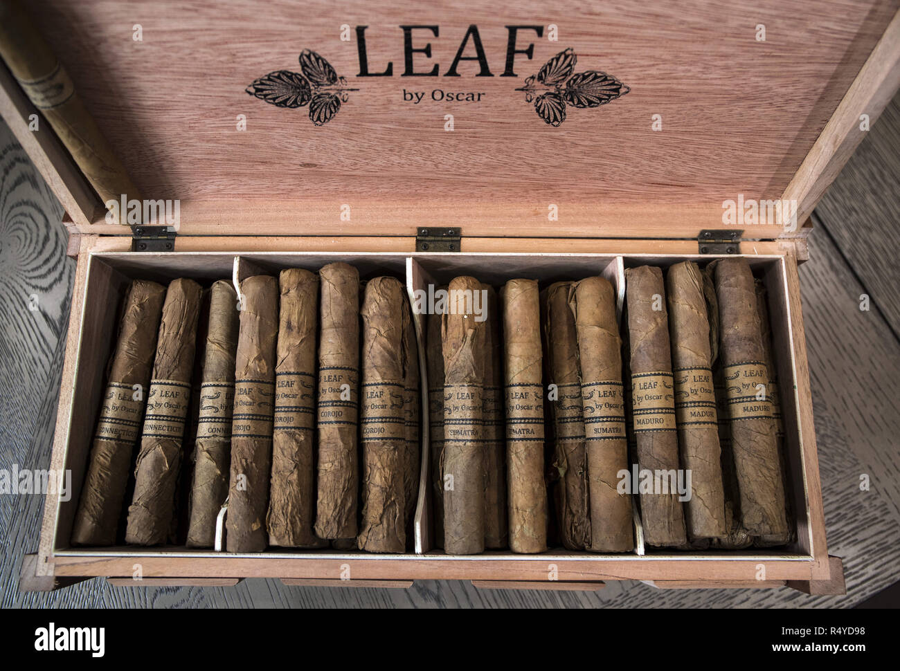 Las Vegas, Nevada, USA. 30th Nov, 2017. A box of hand-rolled LEAF ...