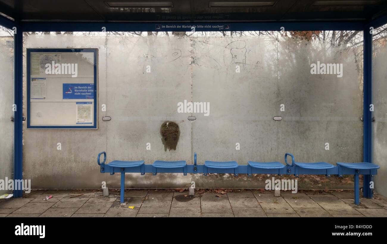Munich, Bavaria, Germany. 28th Nov, 2018. A bus stop in Munich, Germany ...