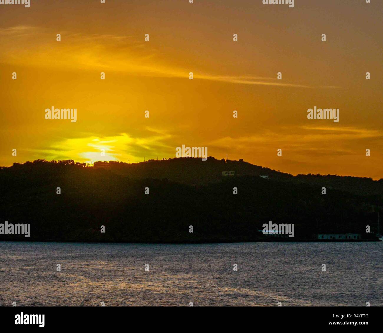 January 13, 2009 - St Thomas, Virgin Islands - A brilliant sunset ...
