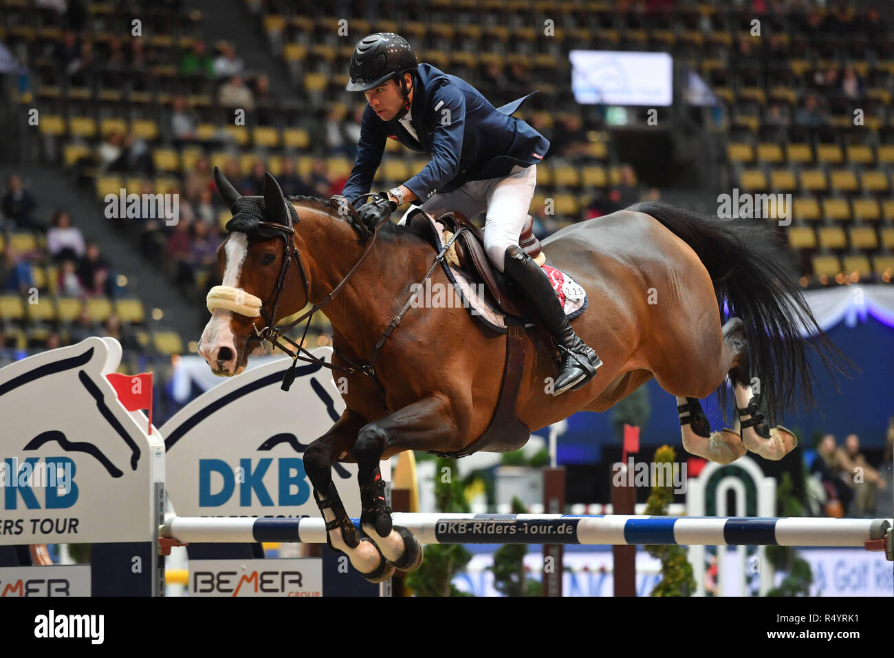 Munich, Deutschland. 25th Nov, 2018. Edward LEVY (FRA) on his horse ...