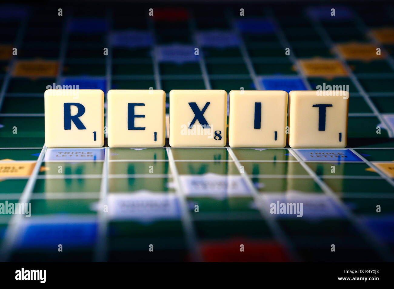 Rrexit written in scrabble tiles hi-res stock photography and images ...