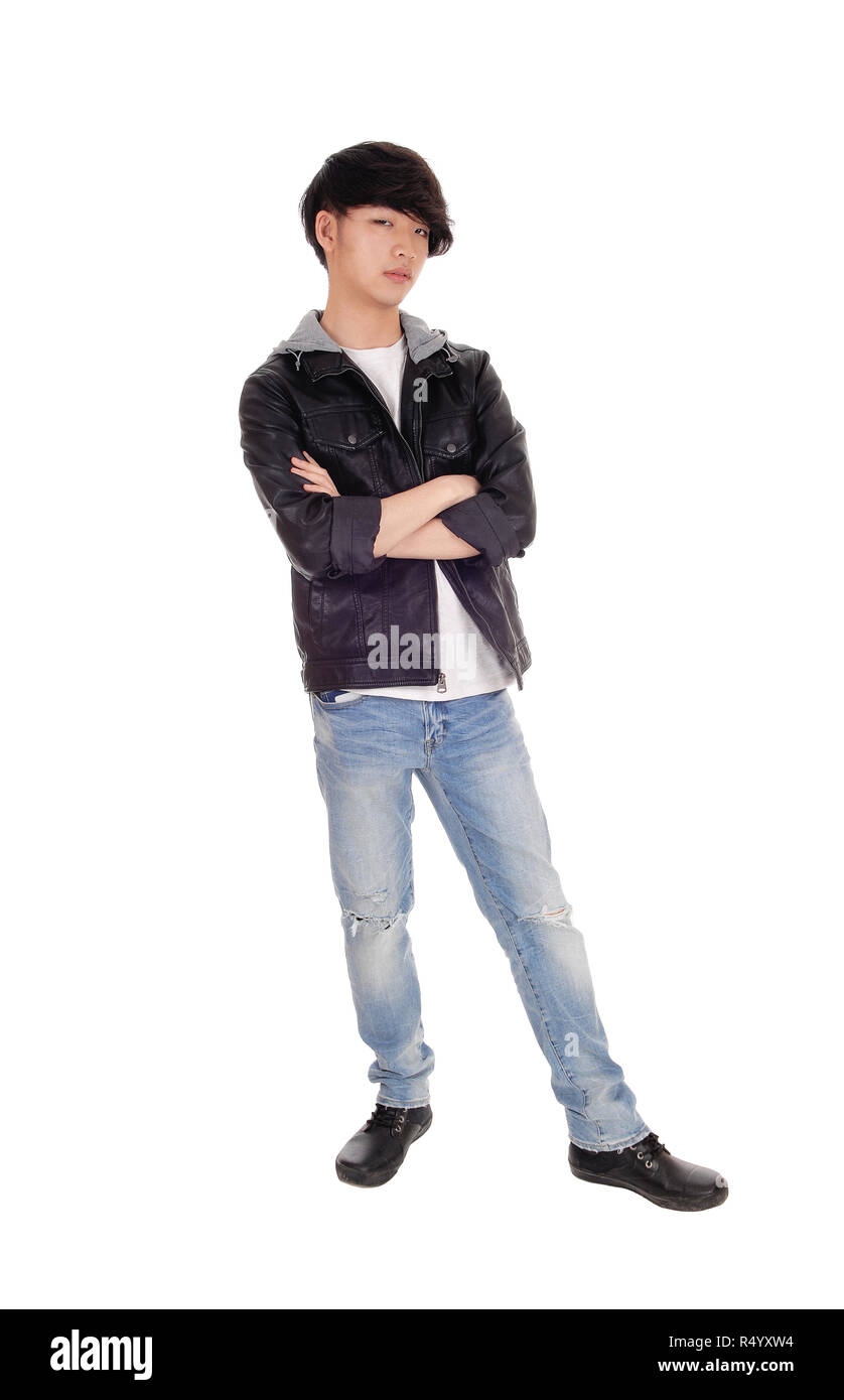 Handsome Asian man standing Stock Photo - Alamy