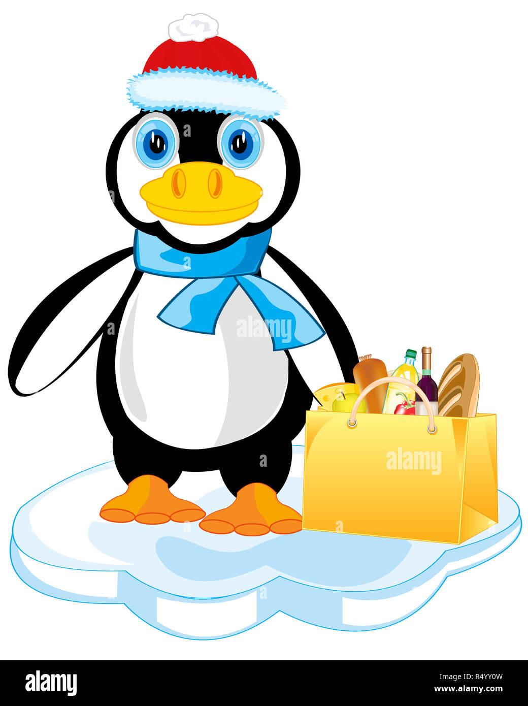 Penguin on block of ice Stock Photo - Alamy