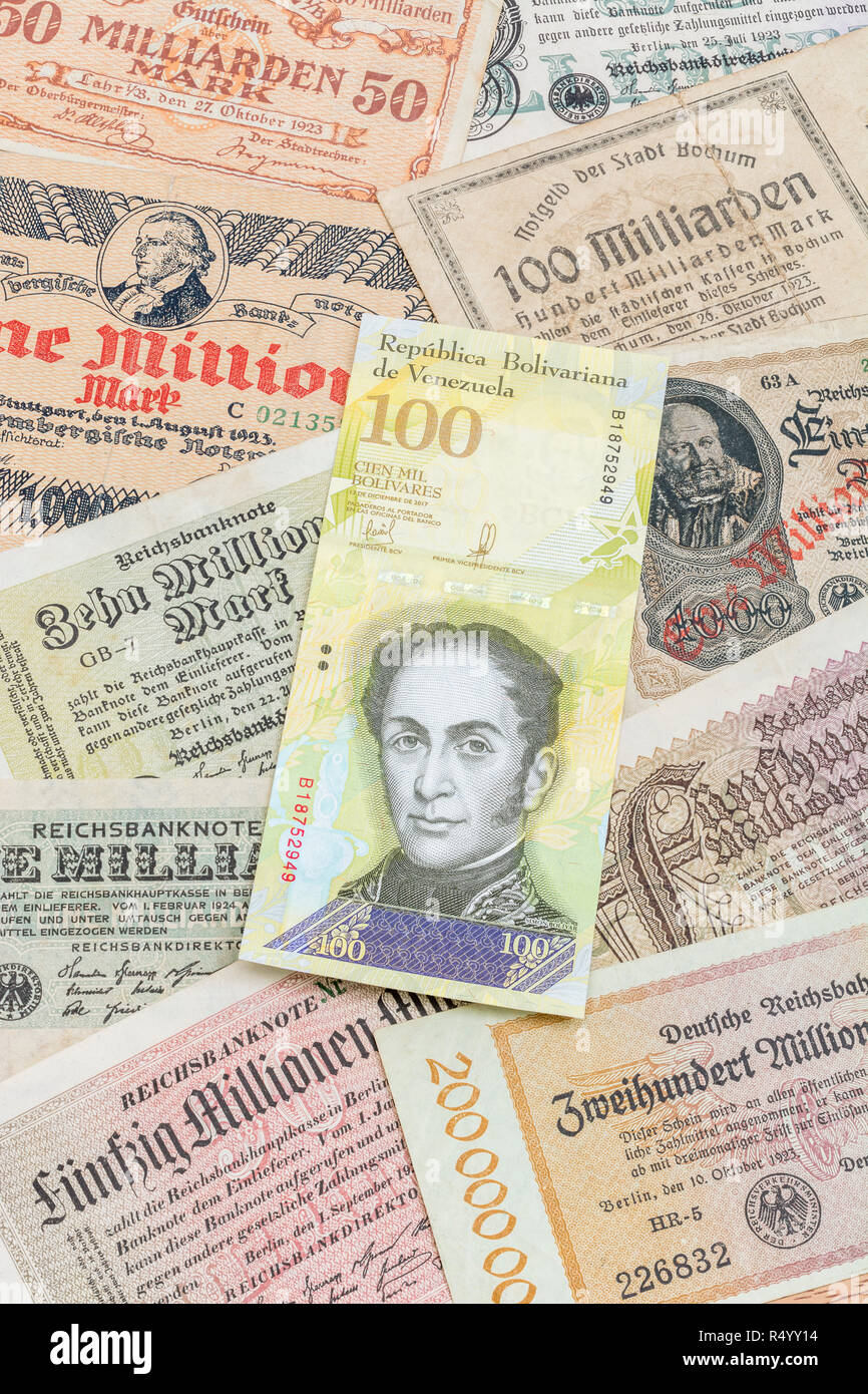 Hyperinflation - 2 classic cases: Germany 1920s (various 1 Million to ...