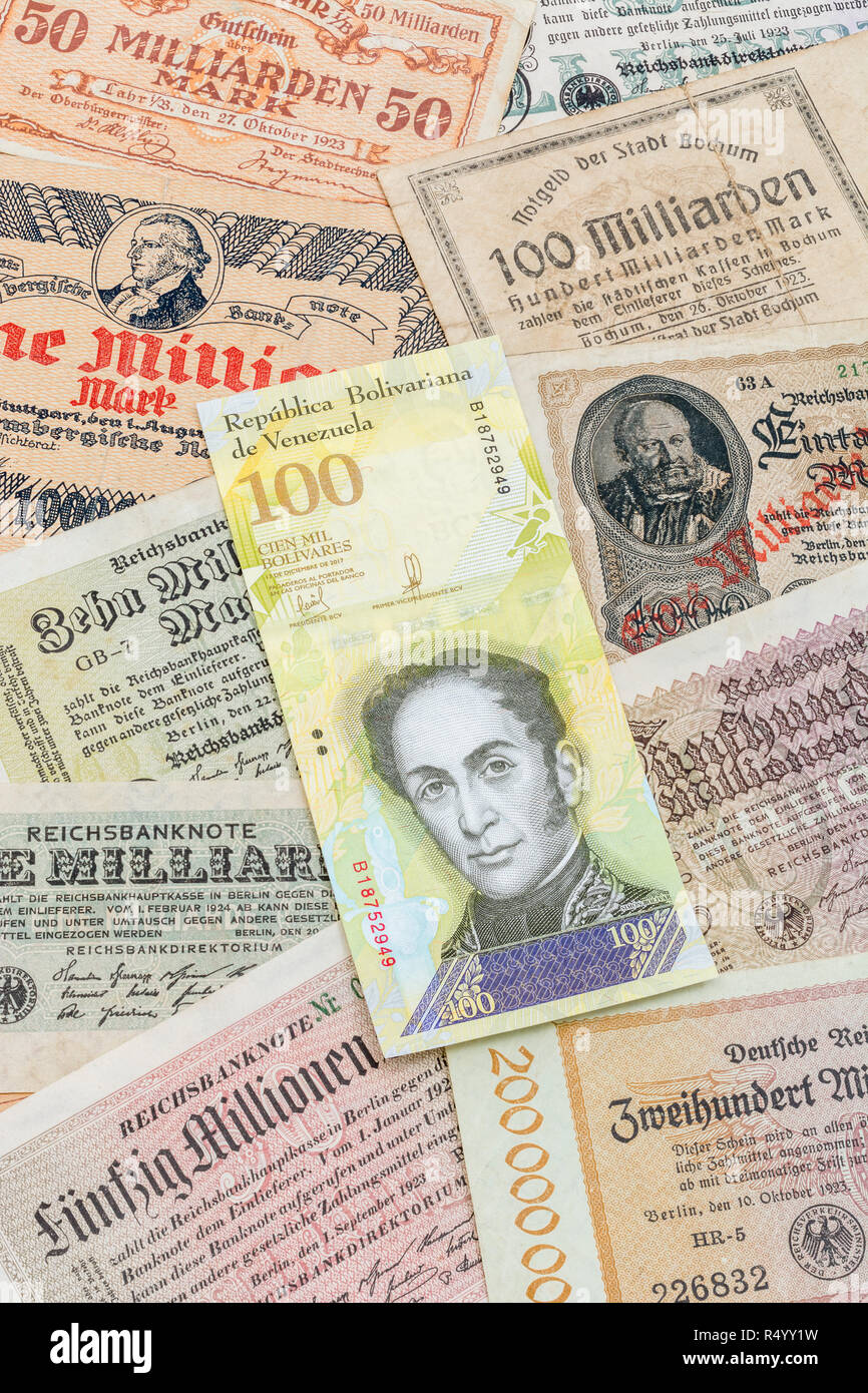 Hyperinflation - 2 classic cases: Germany 1920s (various 1 Million to ...