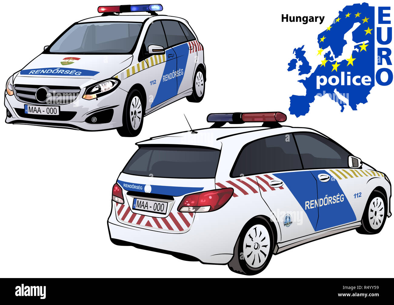 Hungary Police Car Stock Photo - Alamy