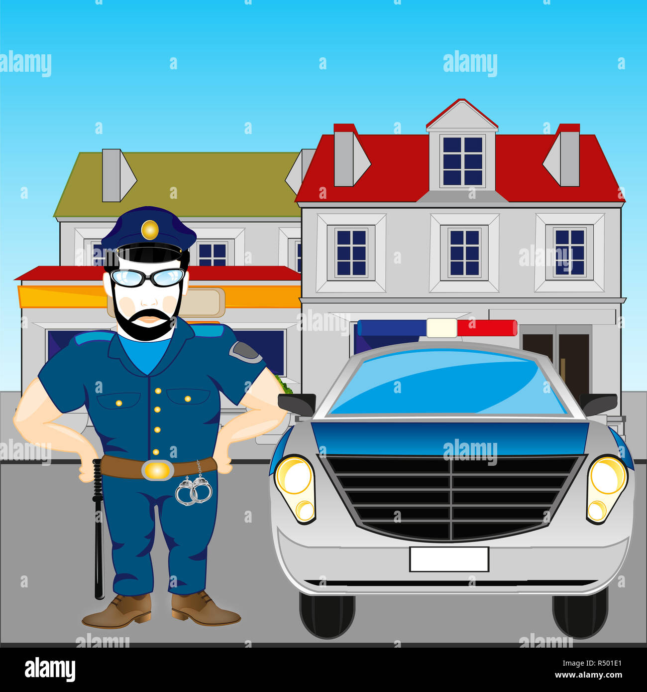 Man police and machine Stock Photo - Alamy