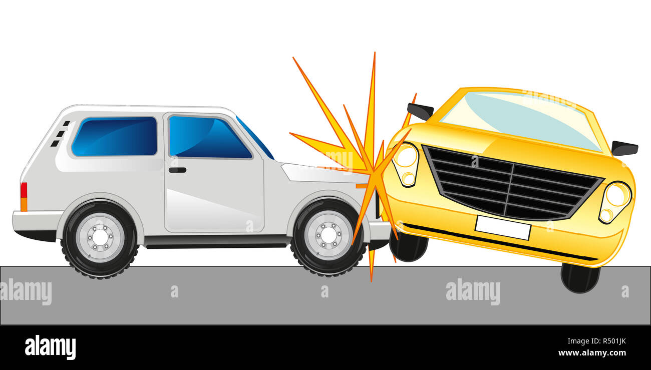 Two cars faced on road Stock Photo - Alamy