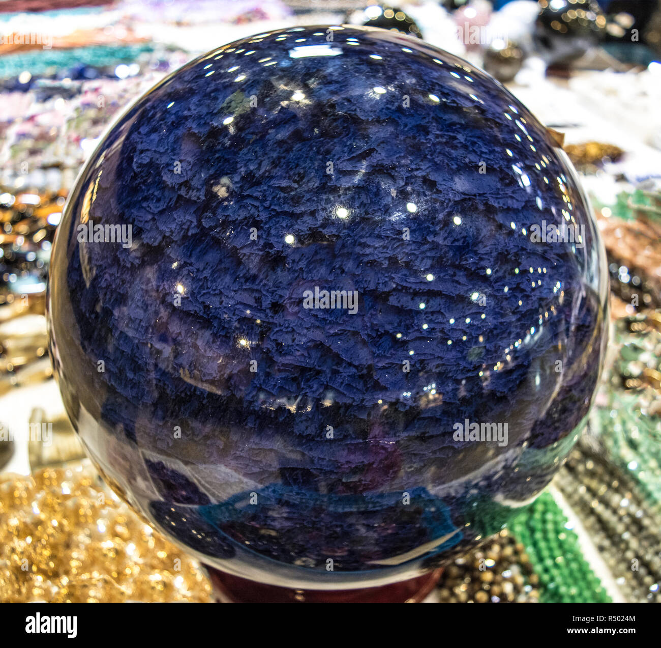 Deep blue magic crystal Stock Photo - Alamy