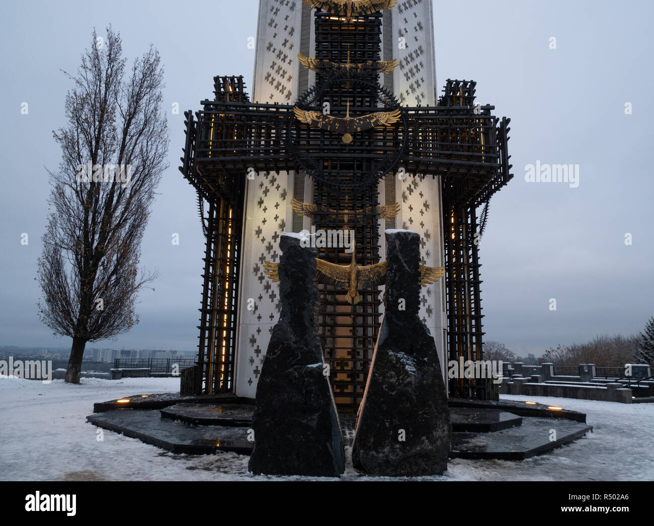 closeup monument of Holodomor victims at Kyiv, Ukraine as act of ...