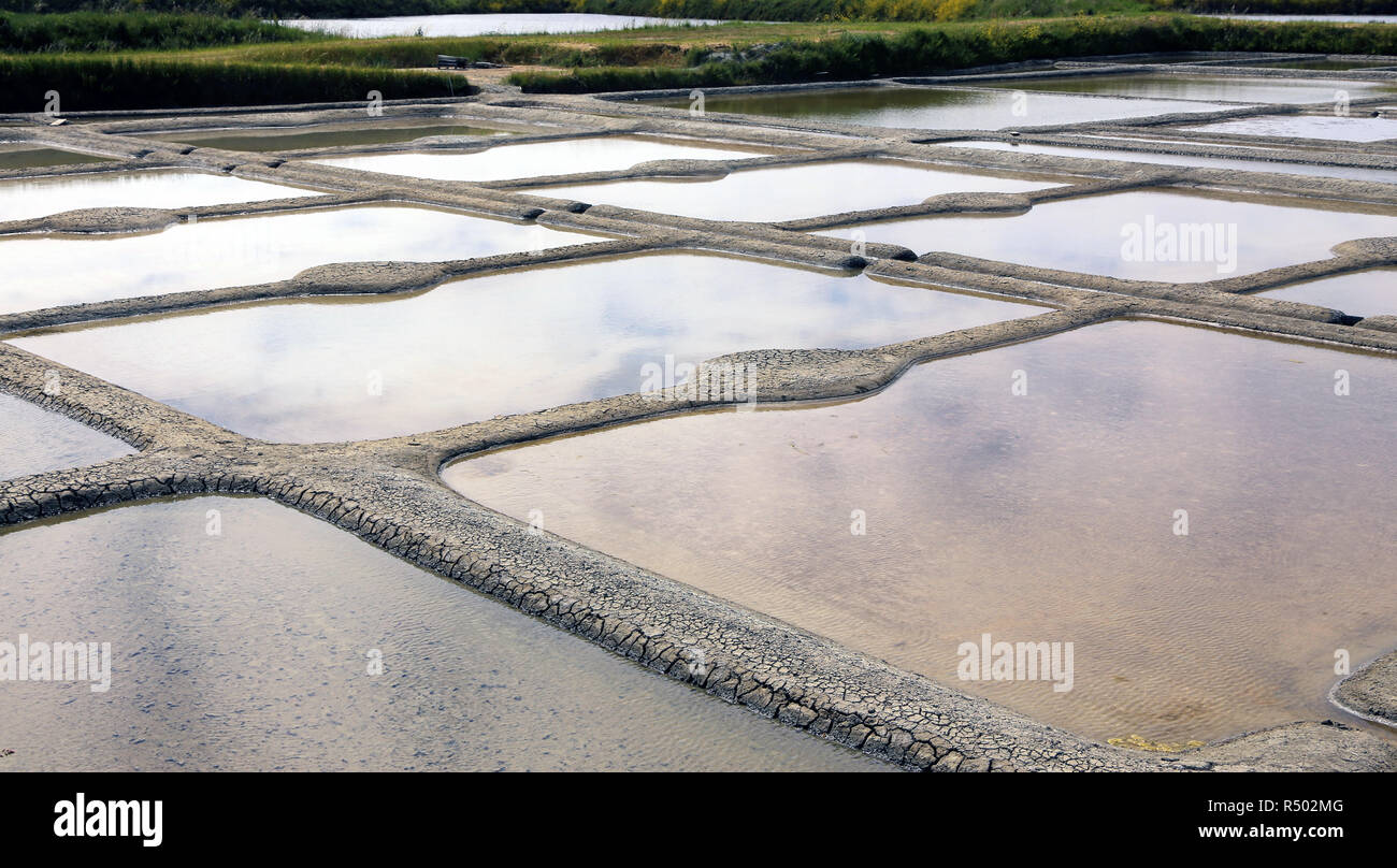 saline basin for salt extraction at guÃ©rande Stock Photo - Alamy