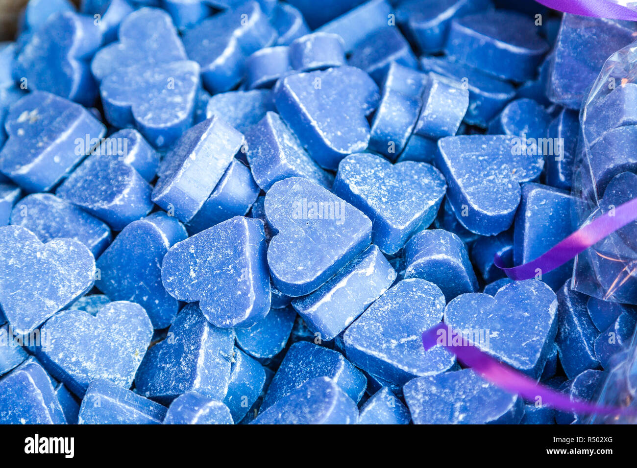 Handmade Lavender Perfumed Blue Soap Stock Photo - Alamy