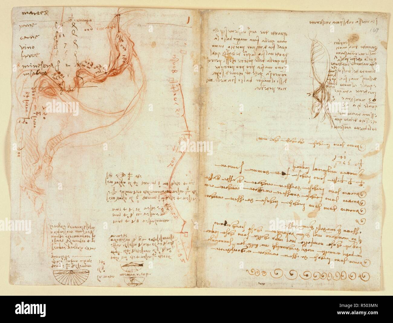 Drawings by Leonardo Da Vinici on on the mechanical powers and forces ...
