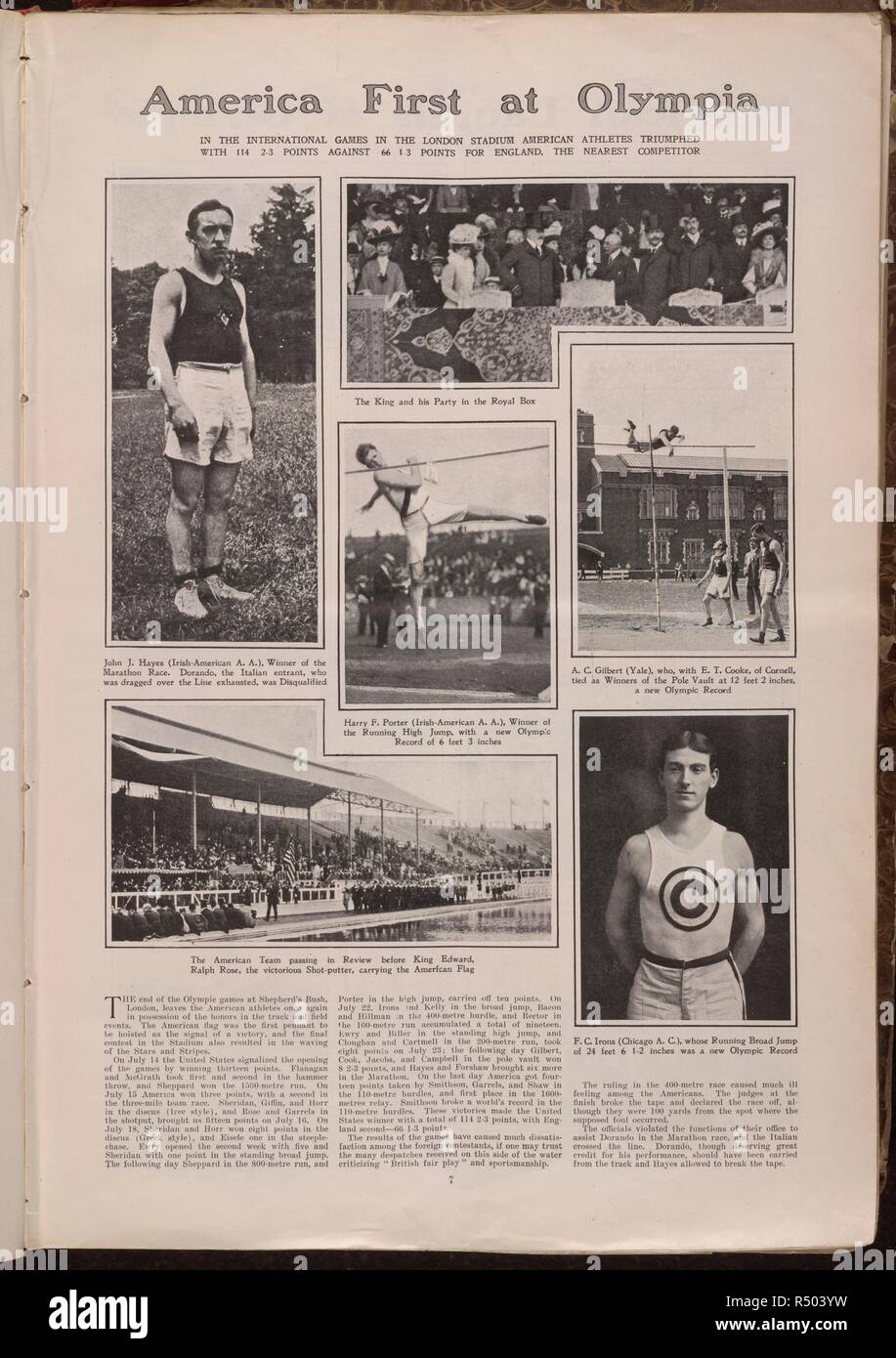 America first at Olympia. A newspaper report of the American successes ...