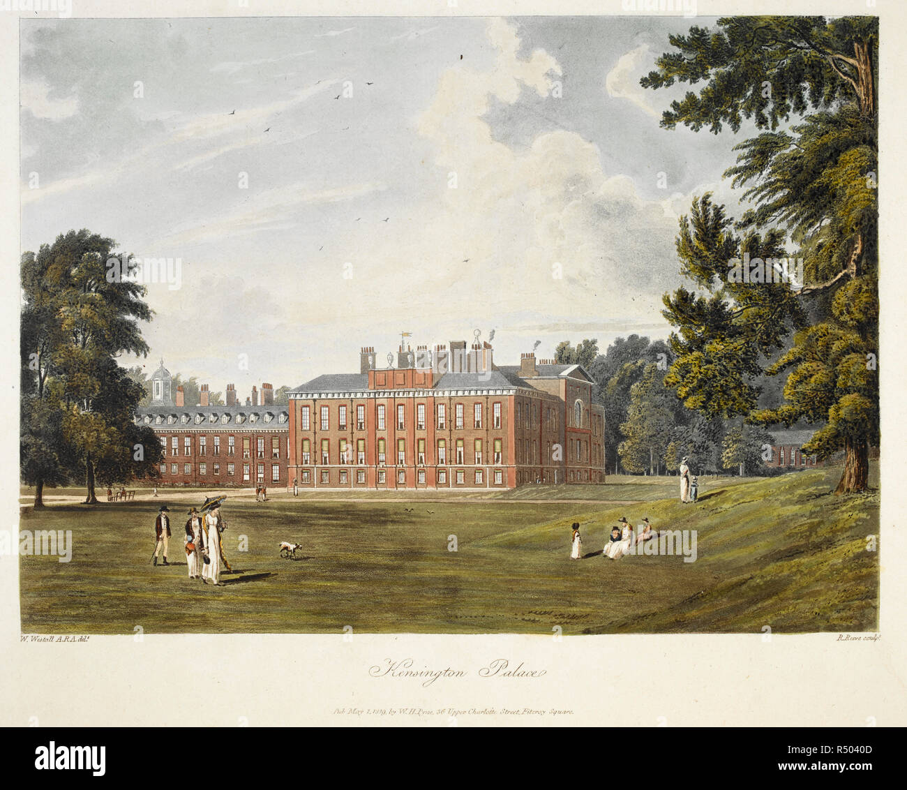 Kensington palace, Colour illustration / plate. Author William Henry ...