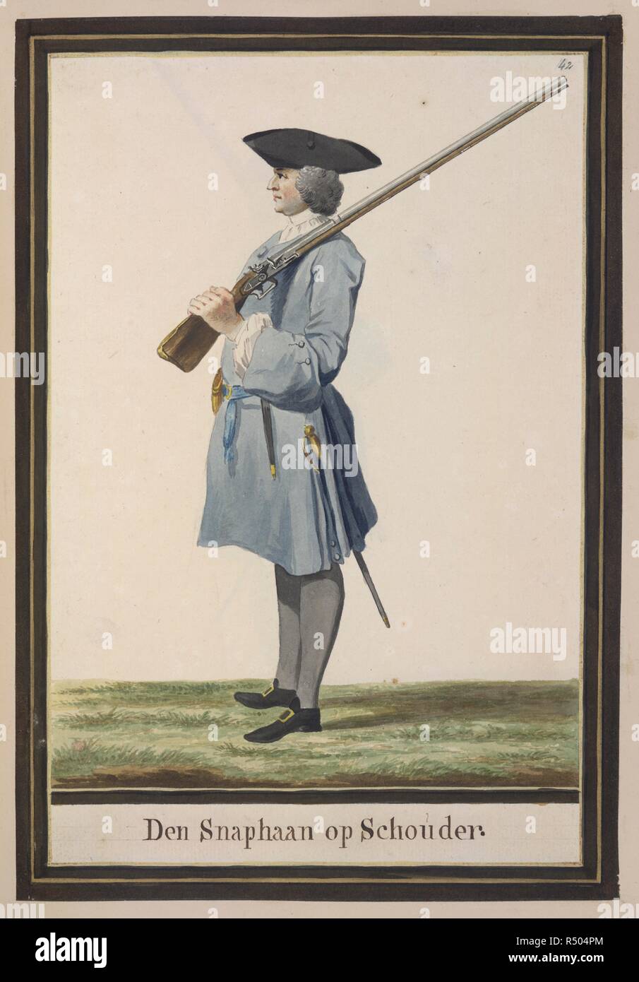 Soldier with musket. Drawings of Dutch Military Costurmes and Musket ...