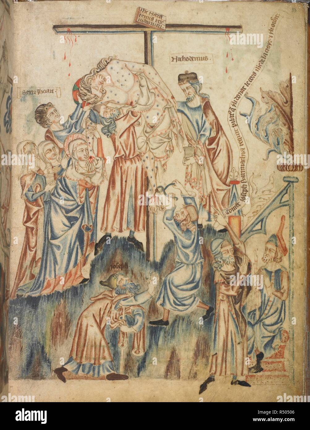 The Deposition: Christ is taken down from the cross by Nicodemus, St John and the women; St ...