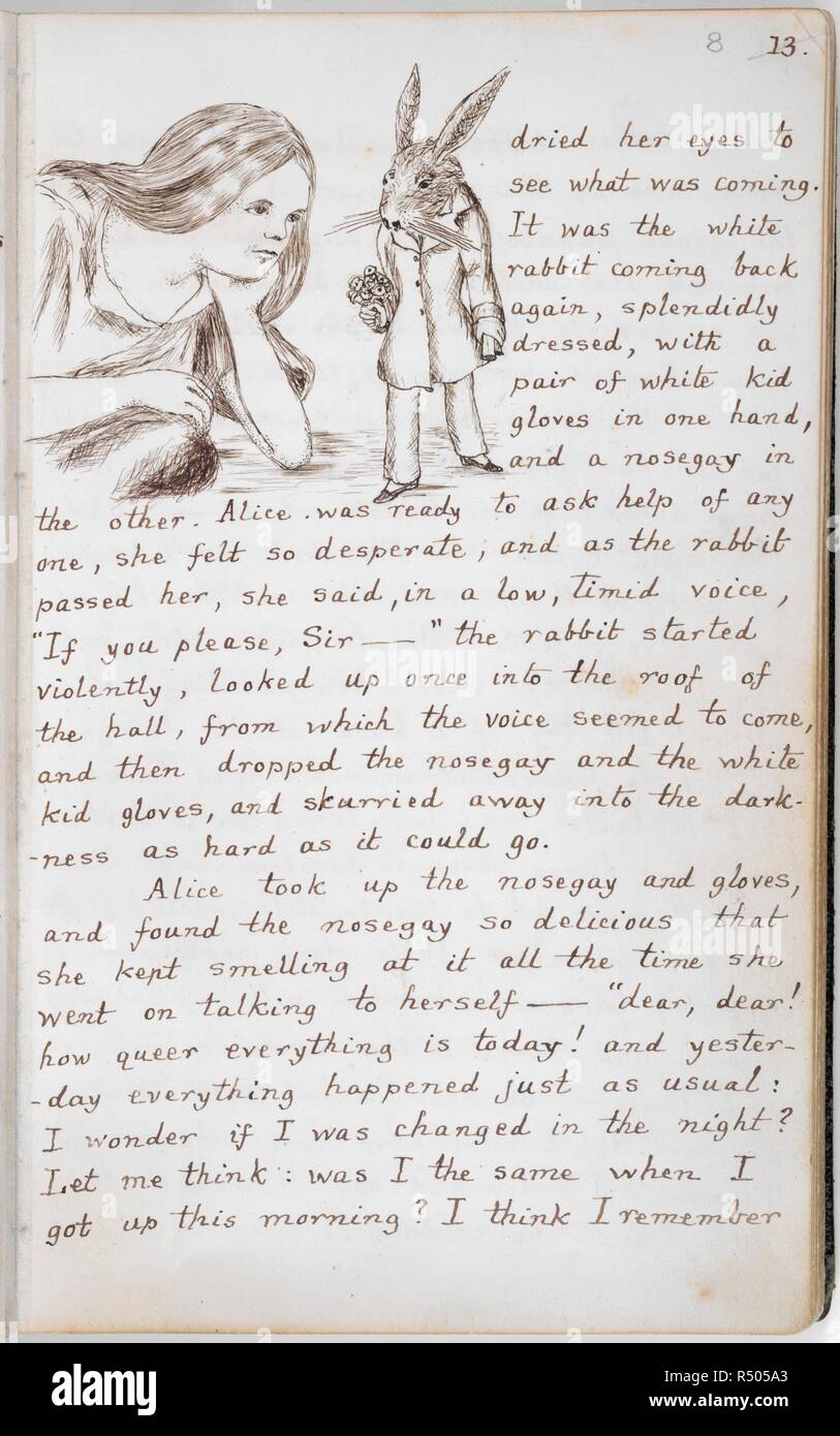 Alice and the White Rabbit. Alice's Adventures Under Ground [in ...